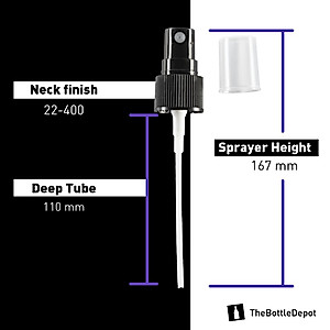 The Bottle Depot - 12 Pack - 4 oz Glass Spray Bottle - Black Frosted - 22-400 Neck Finish - Boston Round Bottles - UV Rays Protection