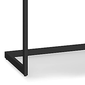 SIMPLIHOME Erina SOLID ACACIA WOOD Modern Industrial 72 inch Wide Large Desk,Office Desk, Writing Table, Workstation, Study Table in Distressed Charcoal Brown,