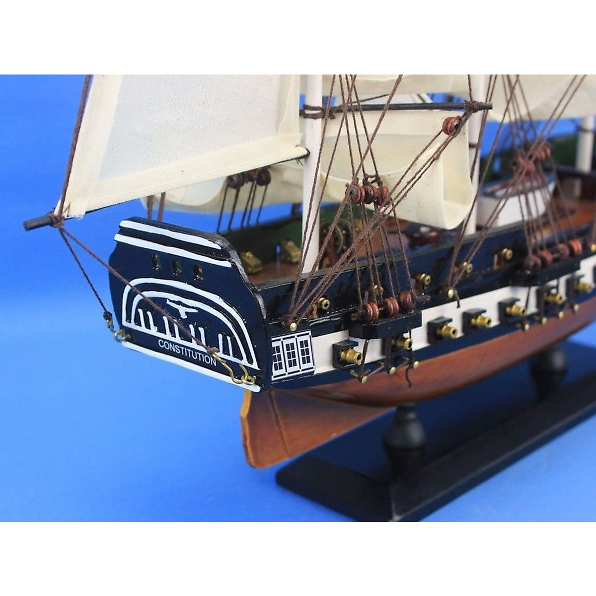 Hampton Nautical Wooden USS Constitution Tall Model Ship, 24" , Brown