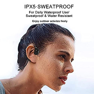 AIFMY Open Ear Wireless Air Conduction Headphones for Sports, Bluetooth 5.1Not in-Ear Headset with Mic,Black