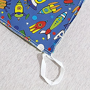 JIJIWANG California King Space Duvet Cover Cotton Kids Rocket Space Duvet Cover Star Spaceship Print 2 Pillowshames Comforter Cover Zipper Closure