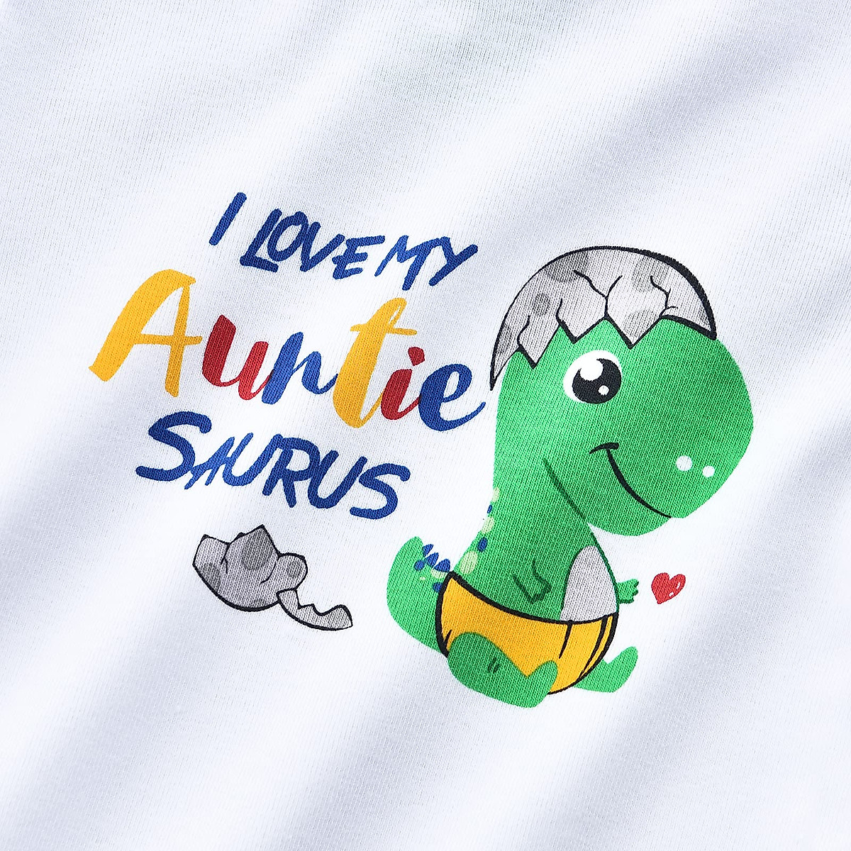 WAWSAM I Love My Auntie Bodysuit Newborn Dinosaur Romper Outfit Gift for Boys Girls Baby Infant Cotton Printed Saurus Short sleeve Onesies Dino Casual Summer Jumpsuit Gift