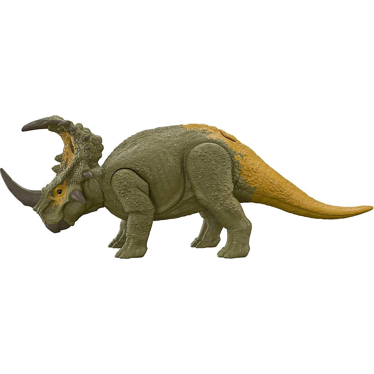 Mattel Jurassic World Dominion Roar Strikers Dinosaur Action Figure with Roaring Sound & Attack Action, Sinoceratops Dino Toy Includes Downloadable App & AR