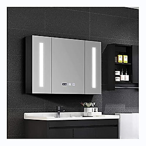 BDDIE Smart Bathroom Mirror Cabinet | Closet | Solid Wood Bathroom Mirror Anti-Fog Vanity Mirror | with Storage Compartment