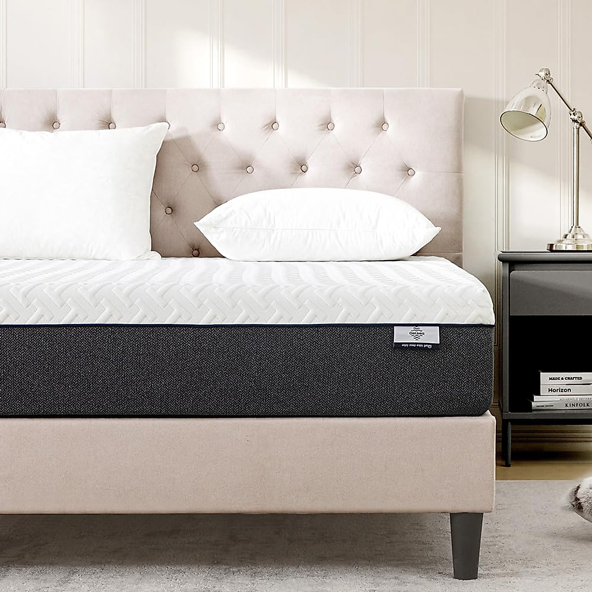 Gelsea King Mattress,12 Inch Memory Foam Mattress in a Box,Green Tea Infused,Hypoallergenic Bamboo Charcoal,Made in USA,King Size Bed,76" X 80" X 12"