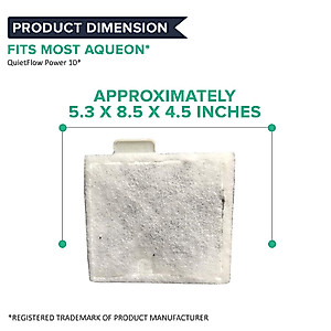 Think Crucial Aquarium Filter Replacement Parts - Compatible with Aqueon QuietFlow Power 10 Generic Charcoal Filters - Medium Charcoal Cartridge for Fish - Turtle Tank - 6 Pack
