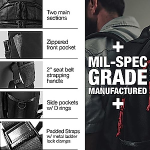 DEFY Bucktown Waxed Canvas Backpack | 23 Liter Utility Backpack For Men | Professional Work Bag w/ 17 Inch Laptop Sleeve | Premium Tech Backpack | Water Repellent Travel & Commuter Pack (Black)