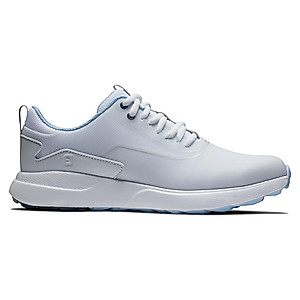 FootJoy Women's FJ Performa Golf Shoe, White/Light Blue, 8.5