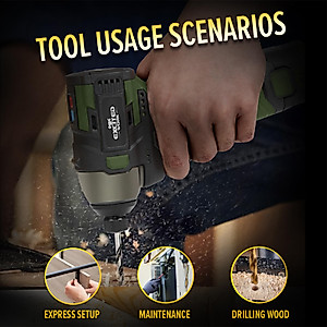 LAZYLAND 17V Brushless Screwdriver, 140Nm Cordless Impact Driver Set with 3 Adjustable Speed, 2 Batteries and Led Work Light