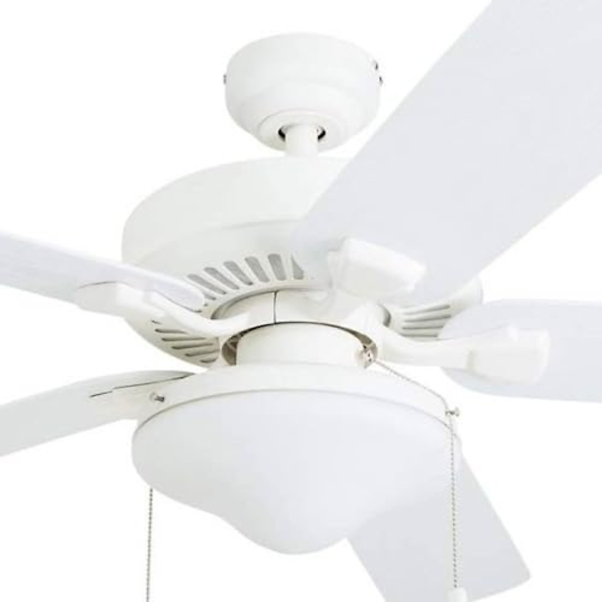 Honeywell Ceiling Fans Belmar 52 Inch Ceiling Fan With Light, Indoor/Outdoor Ceiling Fan with Pull Chain, LED Tri-Mount 5 Blade Design, ETL Damp Rated, White (50513-01)