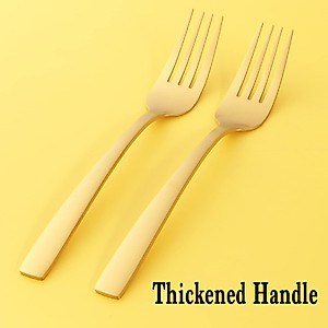 Matte Gold Silverware Set for 6 Thickened Food-grade 30-Piece Flatware Set Stainless Steel Modern Design Cutlery Set for Home Restaurant Party, Dishwasher Safe