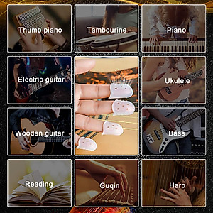 Guitar Fingertip Protectors - 40 Pcs Silicone Guitar Finger Guards Protection Covers Caps for Guitar Ukulele Bass, Sewing and Embroidery (5 Sizes) (Transparent)