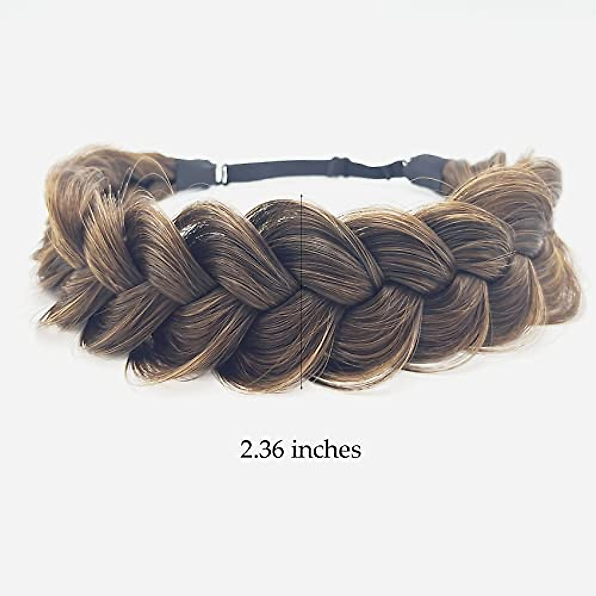 TOECWEGR Synthetic Hair Braided Headband Classic Wide Strands Wedding Disorderly Fluffy Braids Wig Band Women Beauty Accessory