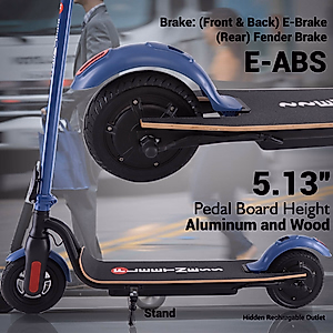 Hurtle Upgraded Portable Folding Electric Scooter - Foldable Commuter Scooter W/ 250w Motor, Inflatable Tire, LED Display, 3 Speed Up to 15.5mph, 15 Miles Range, Hand Brakes - for Adult & Kids S10