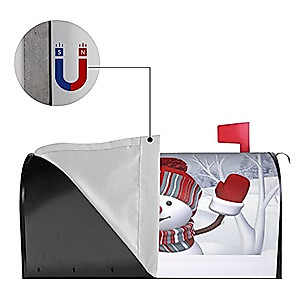 Duduho Winter Snowman Mailbox Cover Magnetic Winter Mailbox Wraps Post Box Cover Décor 21x18 in