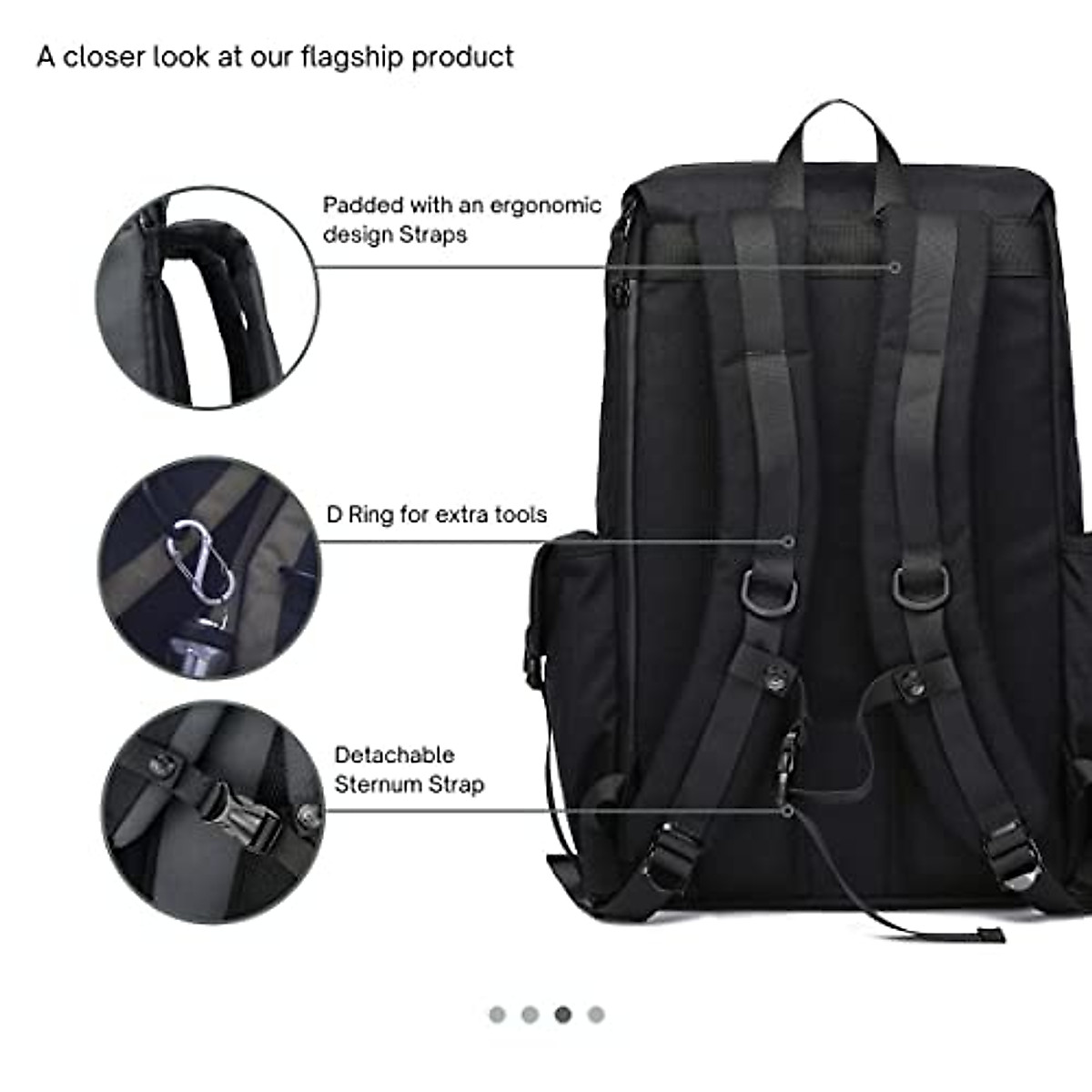 Dude & Bestie Predator Laptop Backpack 28L Travel School Daypack (Black)
