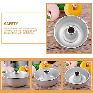 Yardwe Tube Pans for Baking Mini Angel Food Cake Pan, 4 inch Round Chiffon Cake Mold Aluminum Tube Pan Baking Cake Mould Donuts Molds