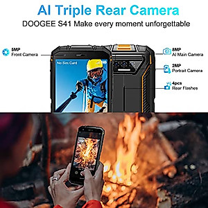 Rugged Smartphone 2023,DOOGEE S41, 4G Dual Sim Rugged Phones Android 12, 6300mAh Battery, 5.5" HD Screen Rugged Cell Phones, 6GB+16GB SD 1TB, IP68 Waterproof Outdoor Military Grade Android Phone, GPS