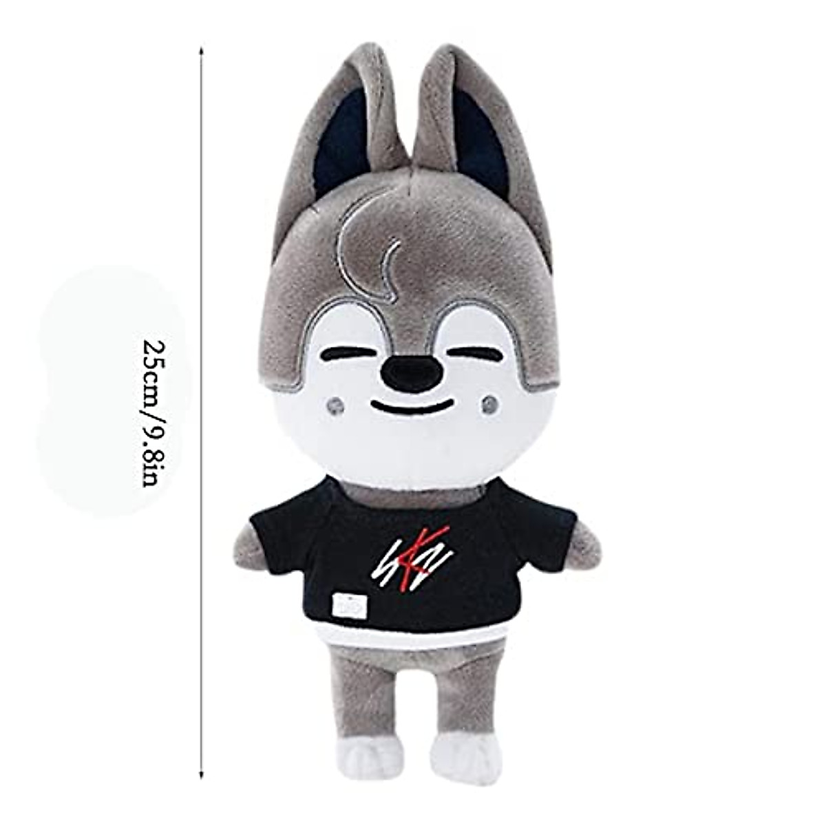Gonii Cute Anime Plush,9.8in Plush Toys,Creative Soft Stuffed Cartoon Plush Toy Gift Toys for Kids Fans(Wolf Chan)