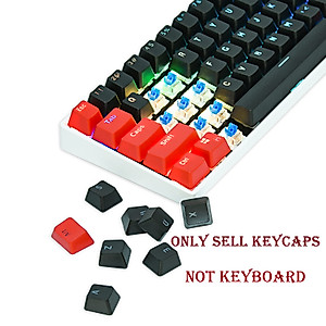 Fogruaden PBT Keycaps Red and Black Keycaps 60 Percent, OEM Profile Custom keycaps Set, Suitable for Cherry MX Switch Mechanical Keyboard