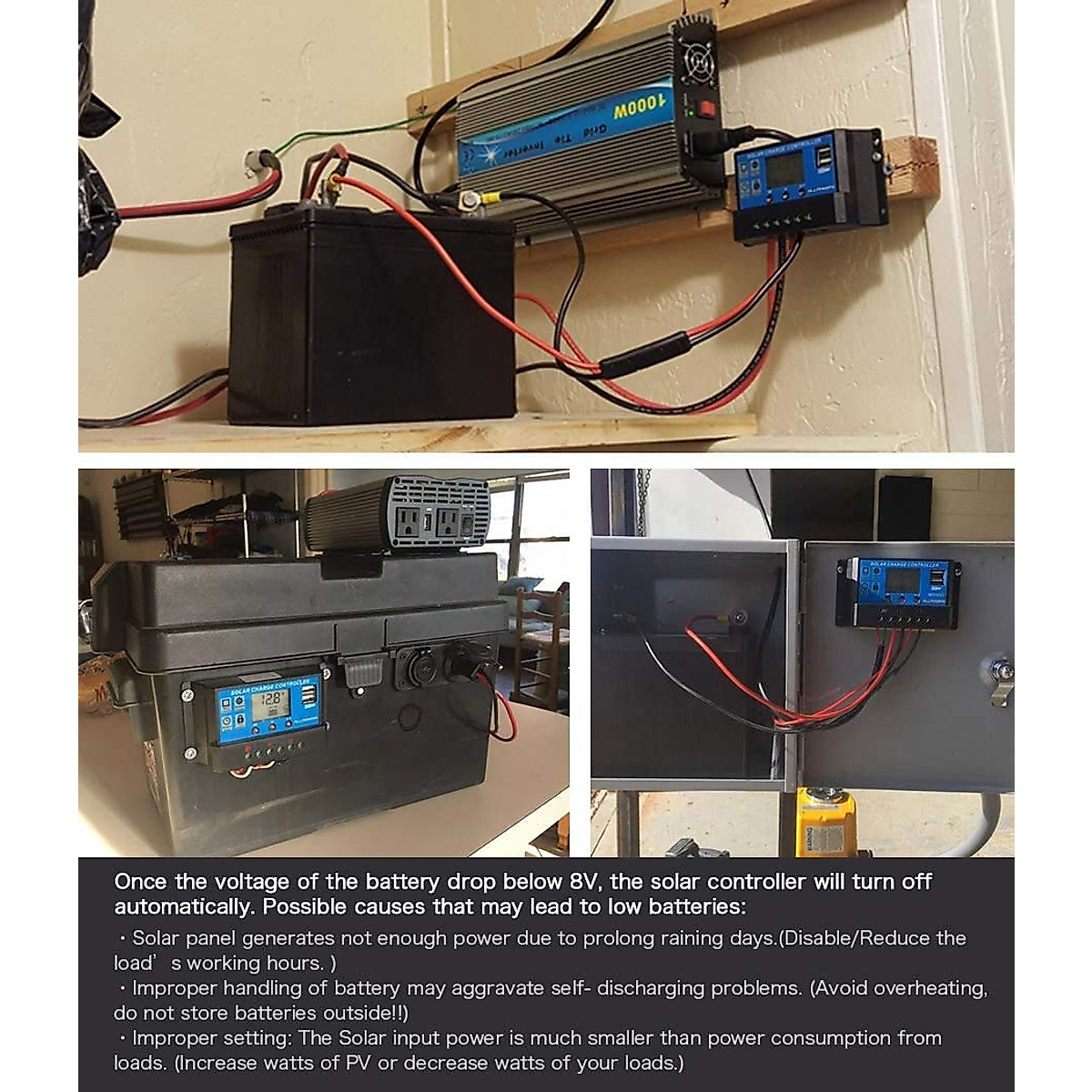 ALLPOWERS 20A Solar Charger Controller Solar Panel Battery Intelligent Regulator with USB Port Display 12V/24V