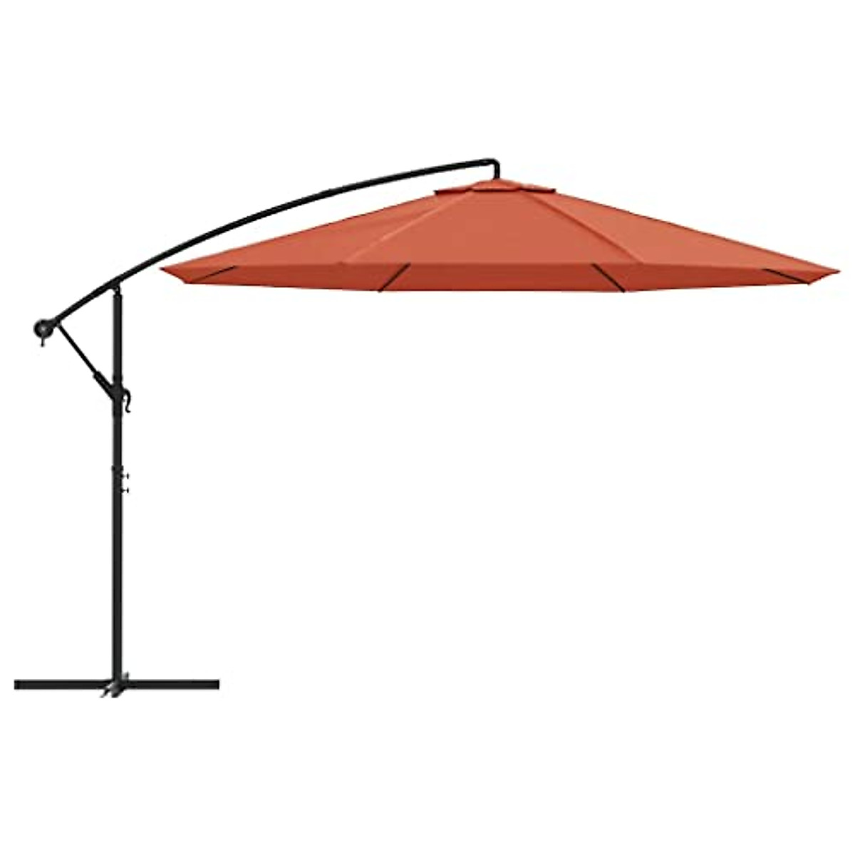 Annlera Patio-Umbrellas 137.8"X105.5" Brown,Fabric+Metal Pole,Round Large offset Umbrellas Garden Umbrella Backyard Umbrella Outdoor Umbrellas,Uv Protective,with 8 Steel Ribs