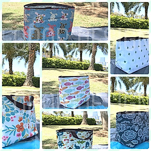 fopor Small Picnic Insulated Cooler Bags - Thermal Canvas Lunch Tote with Pocket Handle,Beach Camping Party Office Work Garden Reusable Picnic Diner Lunch Insulated Bags/Colorful Fruits