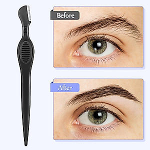 Mudder 21 Pcs Face Razors for Women and Men, Eyebrow Razors Shaver Facial Razor Multipurpose Face Trimmers with Precision Cover for Women Makeup Care Tools(Black)