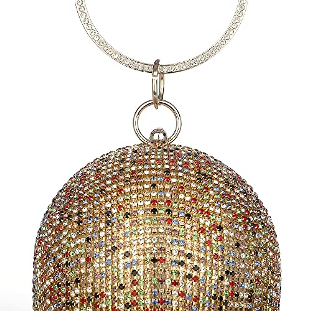 Sither Round Ball Handbag Purses for Women Evening Ball Handbag Purses Tassel Clutch Purses Shoulder Chain Bags for Party Prom Christmas Gift (gold color)