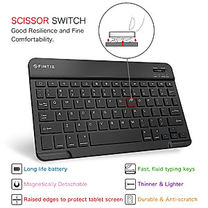 Fintie Keyboard Case for iPad Pro 11-inch (4th / 3rd Generation) 2022/2021 - Soft TPU Back Cover with Magnetically Detachable Bluetooth Keyboard, Also Fit iPad Pro 11" 2nd / 1st Gen, Composition
