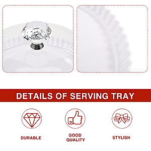 Blue Boat 11-inch Cake Stand with Lid Wedding Cake Display，Easy to Clean, Slightly Raised Edge