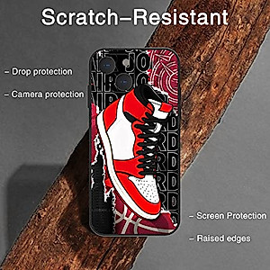 Compatible with iPhone 13 Mini Case Soft TPU Material Designed with Red Basketball Shoes Sneaker, Suitable for Energetic Sports-Loving Young People