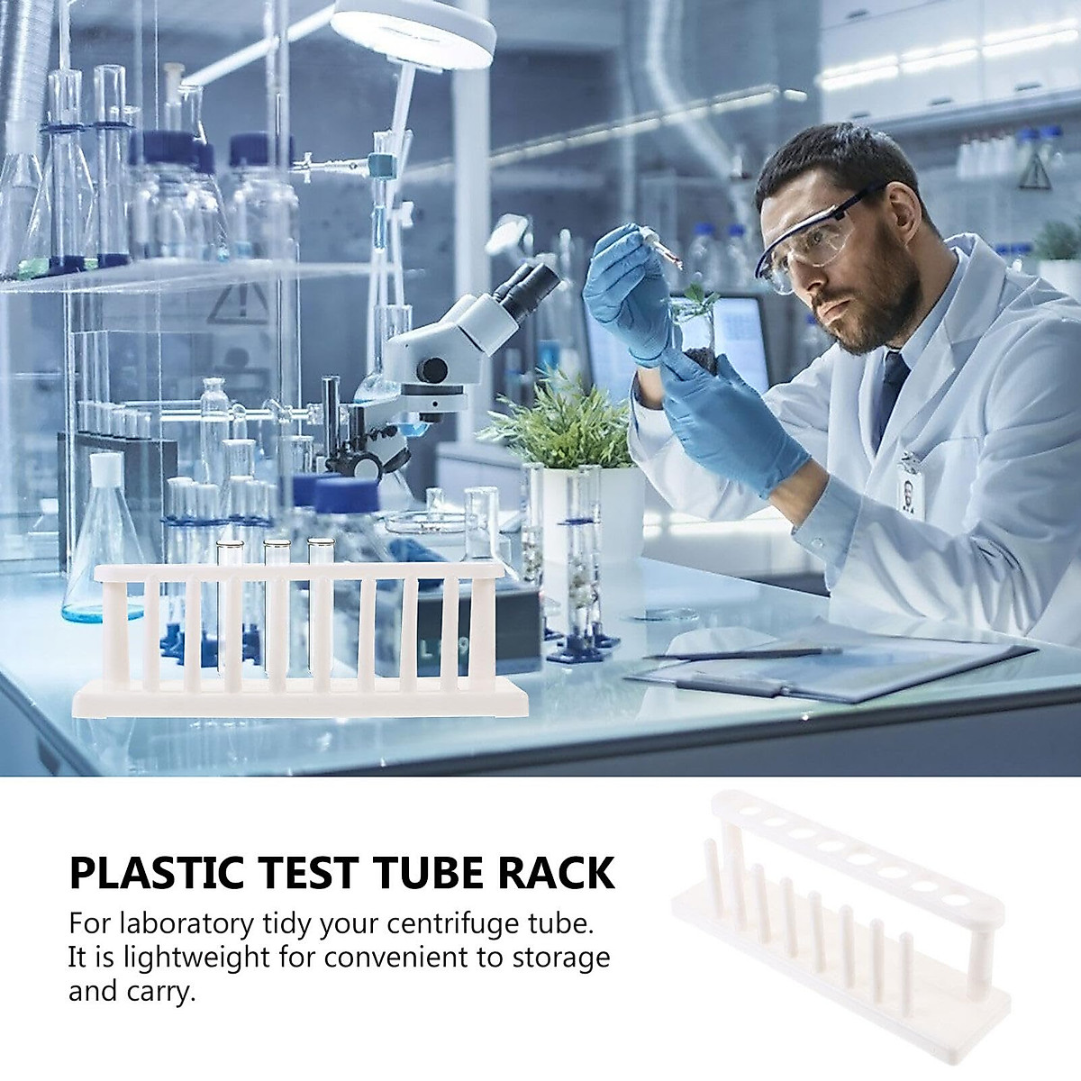 POPETPOP 3pack Test Tube Rack - Portable Test Tube Rack Storage Rack Tube Holder Lab Equipment for Aquarium Laboratory