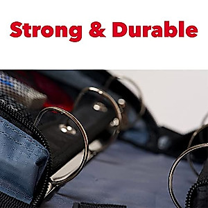 Case-it The Dual 2-in-1 Zipper Binder - Two 1.5 Inch D-Rings - Includes Pencil Pouch - Multiple Pockets - 600 Sheet Capacity - Comes with Shoulder Strap - Black Dual-121-A