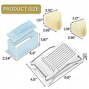 Dualshine Musubi Mold 5 Pcs Musubi Maker Kit Sushi Mold Making Kit Musubi Press(non Stick) Onigiri Rice Ball Mold Maker BPA Free Cheese Luncheon Bread Meat Butter Slicer for Kitchen Restaurant