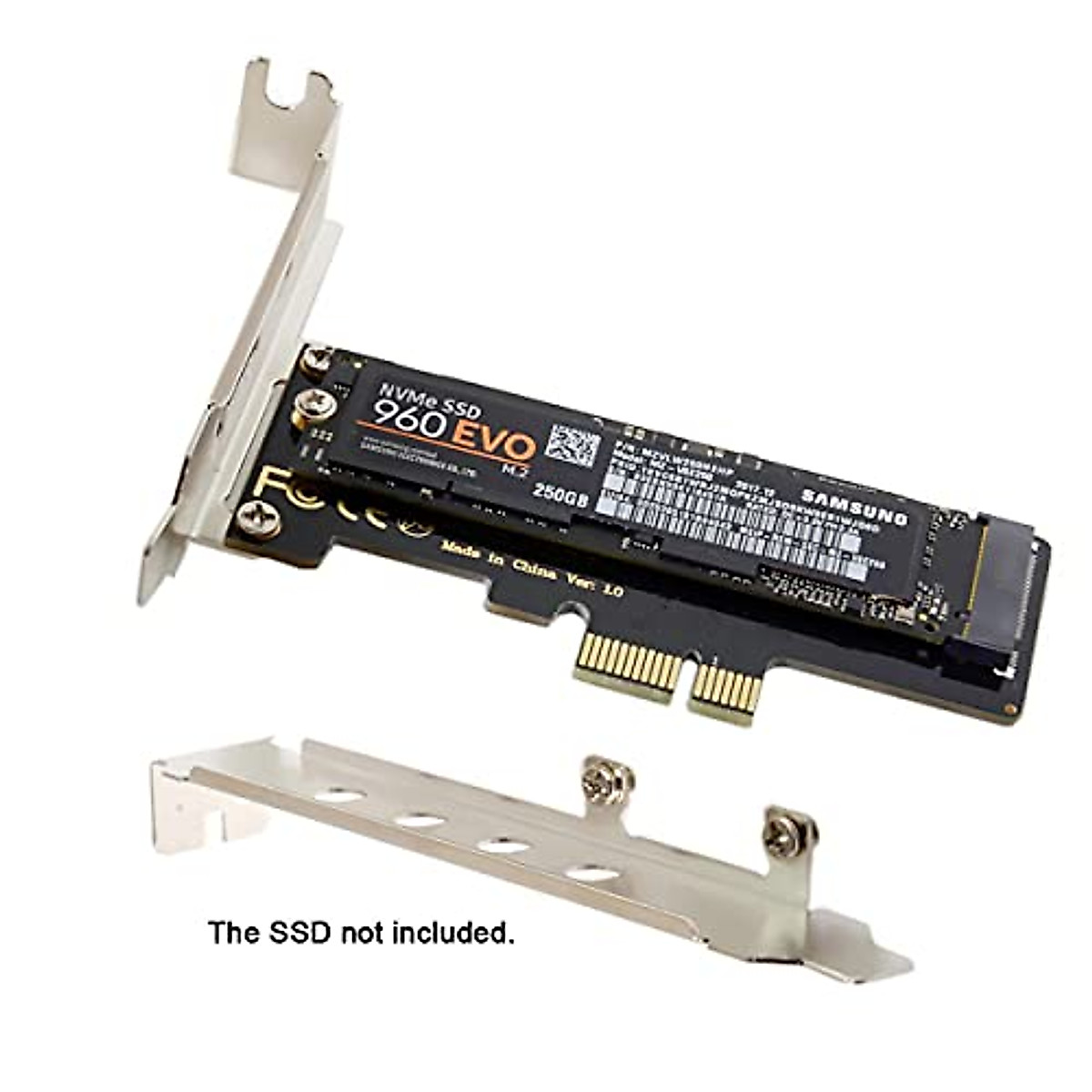 NFHK Low Profile PCI-E 3.0 x1 Lane to M.2 NGFF M-Key SSD Nvme AHCI PCI Express Adapter Card