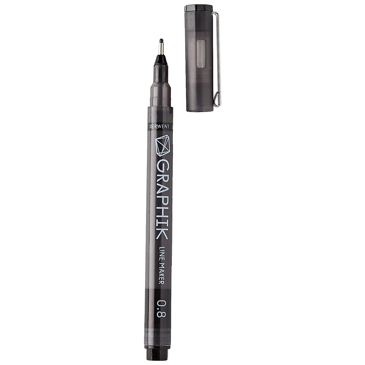 Derwent Graphite Pens, Graphik Line Maker Drawing Pens, Black, 6 Pack (2302206)