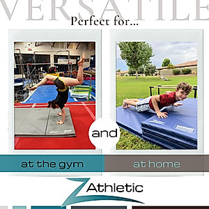 Z Athletic Folding Mat for Gymnastics and Tumbling, Grey, 4 Ft x 12 Ft x 2 In