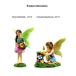 PRETMANNS Fairies for Fairy Garden – Fairy Garden Accessories for Outdoor – Garden Fairy Figurines – Garden Fairies for Miniature Fairy Garden – Small Fairy Figurines - 2 Piece Fairy Kit