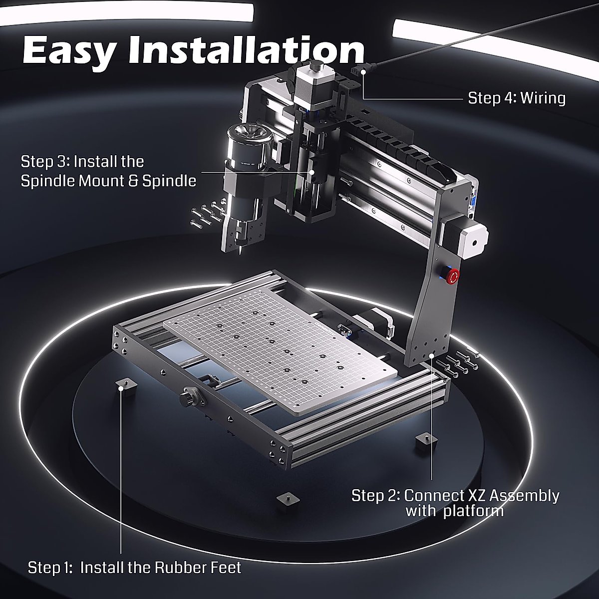 Genmitsu 3020-PRO MAX CNC Router Machine for Metal Carving and more, GRBL Offline Controller, with Limit Switches & Emergency-Stop, XYZ Effective Working Area 300 x 200 x 72mm (11.8 x 7.9 x 2.8inch)