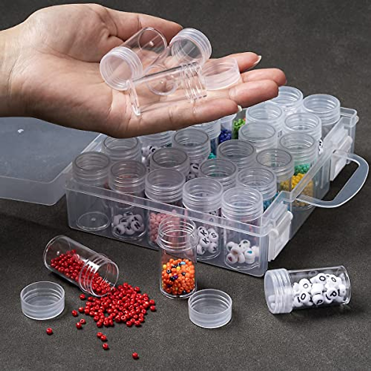 Bead Organizer, Bead Containers, Craft Storage Containers Diamond Painting Storage Containers Bead Storage Containers with Lids Diamond Painting Box Glitter Containers for DIY Art Crafts Nail (2 Pack)