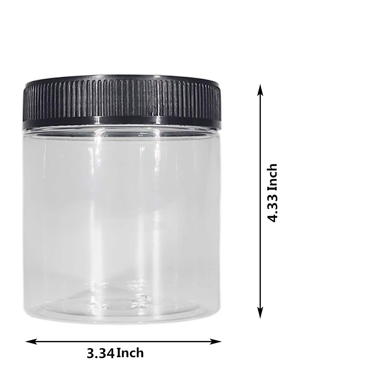 16oz Plastic Jars With Lids, Airtight Container for Food Storage, Clear Plastic Jars Ideal For Dry Food, Peanut Butter, Honey Jam,Cosmetics, Cream, Bathroom and Storage(set of16)