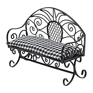 Miniature Bench, Fairy Garden Furniture Bench Ornaments,Fairy Garden Accessories Outdoor 4.1Inch,Widely Applicable Miniature Chair for 1/12 Miniature Doll House