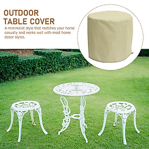 Yardwe Round Patio Table Cover Furniture Cover Outdoor Coffee Table Covers Tea Table Covers, 17.6 x 18.4 Inches