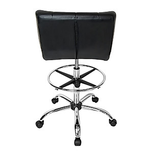 Studio Designs Black Crest Drafting Work Chair with Foot Rest - Adjustable Height - Contoured for Desk or Drafting Table
