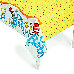 Fun Express Dr. Seuss Baby Shower Tablecloth - 1 Piece