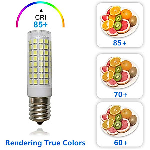 LED E17 Bulb - Dimmable Microwave Oven Bulb 8W Daylight 6000K 75W Halogen Equivalent Ceramic Body Intemediate Base LED Appliance Light AC110-130V Under-Microwave Stove Lamp 4-Pack