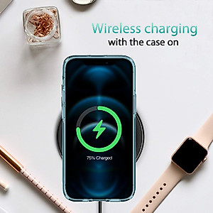 Coolwee Clear Glitter Compatible with iPhone 12 Pro Max Case Thin Flower Cute Crystal Lace Bling Women Girls Floral Plastic Hard Back Soft TPU Bumper Protective Cover Slim Fit Mandala Henna