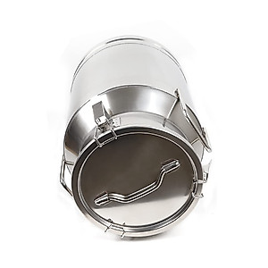 20-60L Stainless Steel Milk Can Wine Milk Bucket Wine Pail Bucket Milk Can Tote Jug with Sealed Lid Heavy Duty, with Independent Embedded Silicone Sealed Lid (40L)
