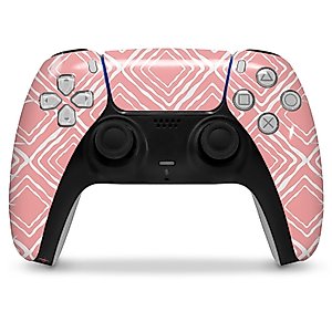 WraptorSkinz Skin Wrap compatible with Sony PS5 DualSense Controller Wavey Pink (CONTROLLER NOT INCLUDED)